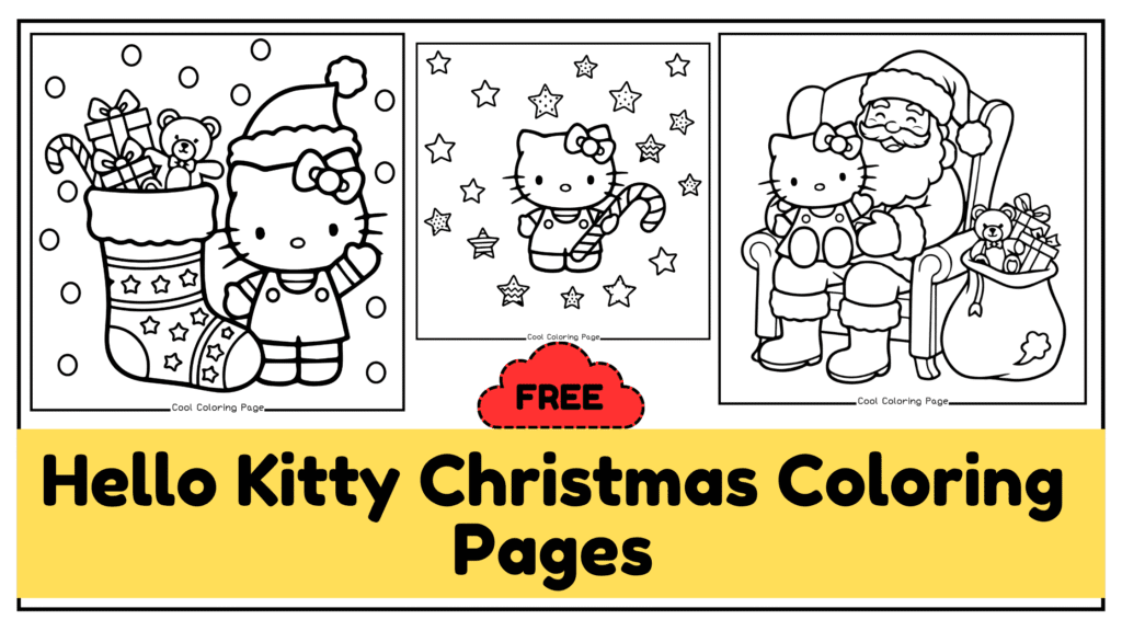 hello kitty printable coloring pages christmas